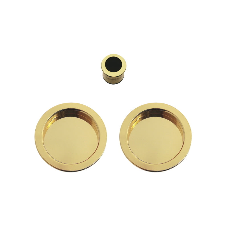PASSAGE FLUSH PULL SET - Round Cavity Slider / Satin Brass – KELSO DOORS